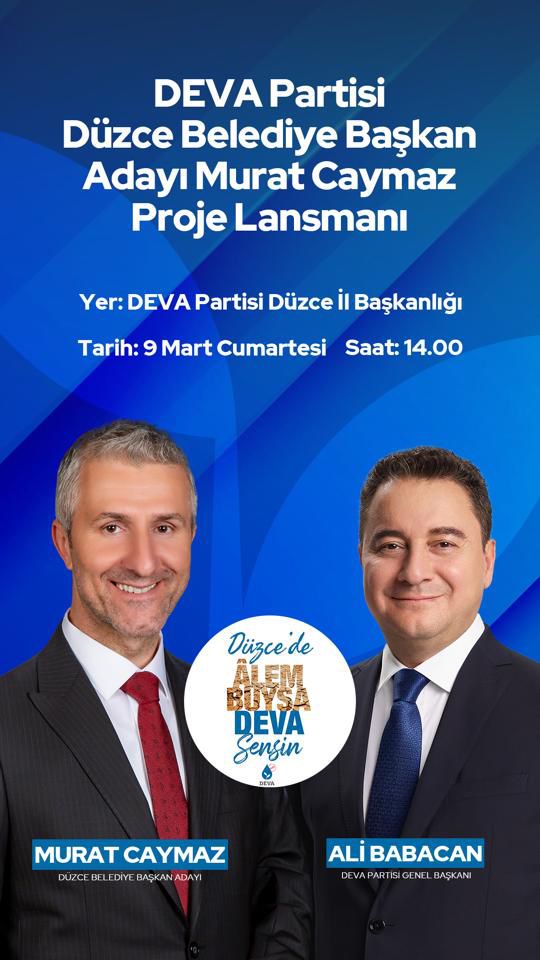 DEVA PARTİSİ DÜZCE BELEDİYE BAŞKAN ADAYI DEVA PARTİSİ DÜZCE BELEDİYE BAŞKAN ADAYI